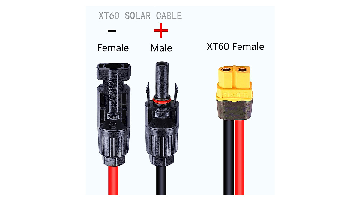 Solar to XT60 Charge Extension Cable 12AWG for Solar Generators