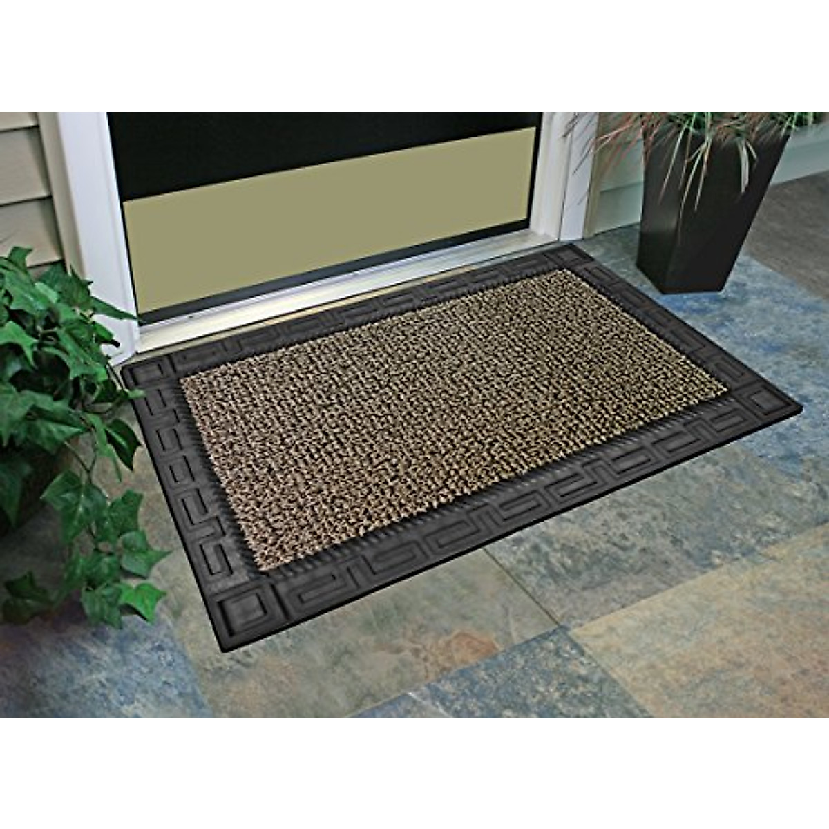 CLEAN MACHINE 10376918 Astroturf Dirt Trapper Doormat, 22.25" x 35.25", Omega Earth Taupe