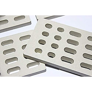 Hongso 7 1/16" CRB65504 (4-Pk) Universal Replacement Heat Plate Flame Tamer, Ceramic Brick Flame Tamer, Ceramic Radiant Replacement for BARBEQUES Galore Grand Turbo