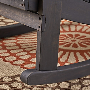 Christopher Knight Home Cara Outdoor Adirondack Acacia Wood Rocking Chair, Dark Gray Finish