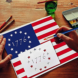 WISYOK American Flag 50 Star Stencils and 13 Stars 1776 Templates, American Flag Templates, Ideal for Painting on Wood, Fabric, Paper, Walls [6 Sizes, 2 Styles]