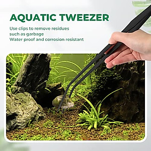 Simple Deluxe Reptile Feeding Tongs 15’’ Curved Aquarium Long Tweezers, Anti-Rust Thickened Stainless-Steel Forceps, for Terrarium, Fish Tank, Snakes/Lizards/Gecko, Planting