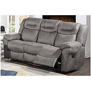 Hollywood Decor Odder Power Recliner Sofa Featuring Built-in USB Charger in Slate Gray Breathable Leatherette