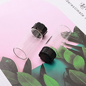 10ml 0.3Oz Clear Glass Vials with Screw Caps, Mini Empty Glass Bottles, Liquid Sampling Glass Bottles Screwcap, Leak Proof Sample Vials, Pack of 10