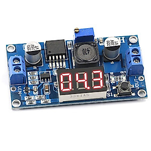 QEBIDUM 2 Pack LM2596 Buck Converter, Switching Regulator Module DC to DC Voltage Step Down Synchronous Adjustable 36V 24V to 12V 5V DIY LM2596S Power Supply Stabilizer Circuit with LED Display