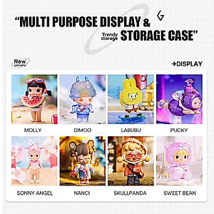 GOTO 12pcs Small Clear Display Cases for Blind Box Toy Pop Mart Bearbrick 100 Mini Action Figures Organizer Display Box Container Unit (12, 0.5L/Box)