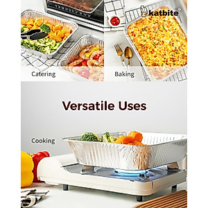 katbite Heavy Duty 9x13 Aluminum Pans (10-Pack) - Premium Disposable Foil Baking Pans for Cooking, Heating, Storing & Prepping Food