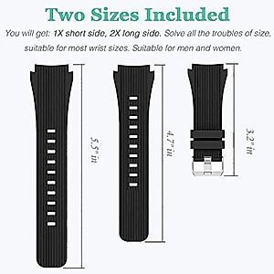 HSWAI Compatible with Samsung Galaxy Watch 46mm Bands/ Gear S3 Frontier, Classic Watch Bands/ Galaxy Watch 3 Bands 45mm, 22mm Soft Silicone Bands Bracelet Sports Strap for Men & Women. (Black)