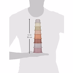 mushie Stacking Cups Toy 8pcs | Made in Denmark (Petal)