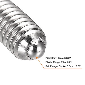 uxcell Ball Point Set Screws, M3 x 6mm 304 Stainless Steel Metric Spring Hex Socket Screw 20pcs