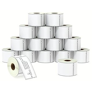 BETCKEY - Compatible DYMO 30323 (2-1/8" x 4") Shipping/Name Badge Labels, Strong Adhesive & Perforated, Compatible with DYMO Labelwriter 450, 4XL, Rollo & Zebra Desktop Printers [16 Rolls/3840 Labels]