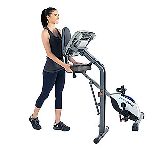 EXERPEUTIC EXERWORK 2000i Bluetooth Folding Exercise Desk Bike with 24 Workout Programs and Free App