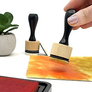 Pixiss Mini Ink Blending Tools, 2 Pack Round with 4 Replacement Foam Pads for Distressing, Blending and More