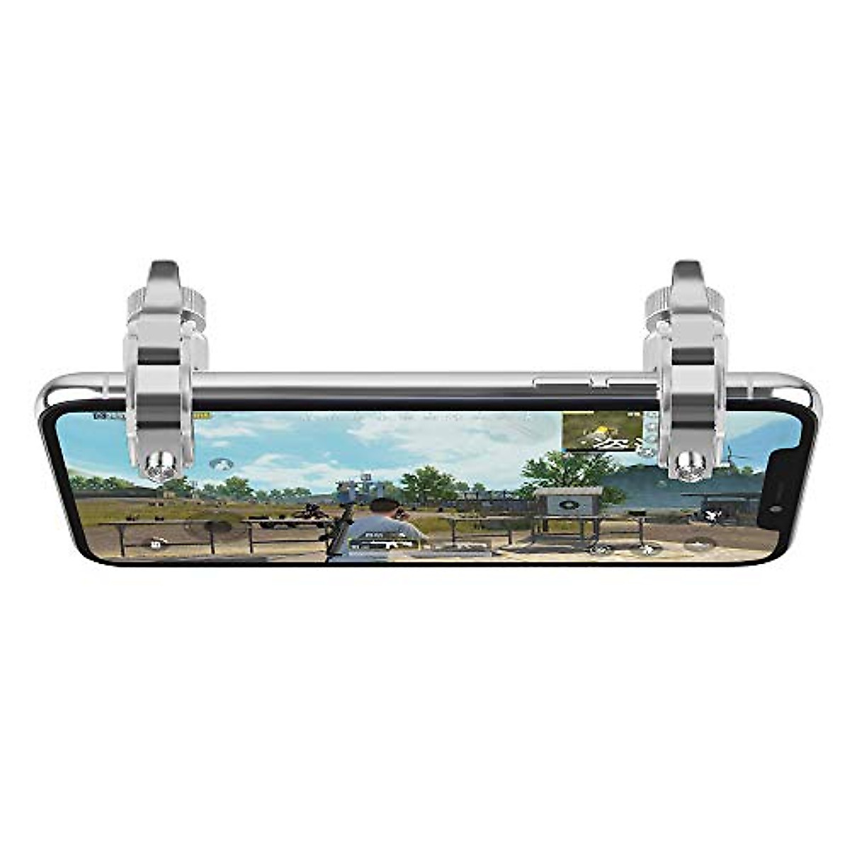 Ueohitsct Phone Mobile Game Trigger Fire Button Handle for L1R1 Shooter Controller PUBG US, Silver, Medium