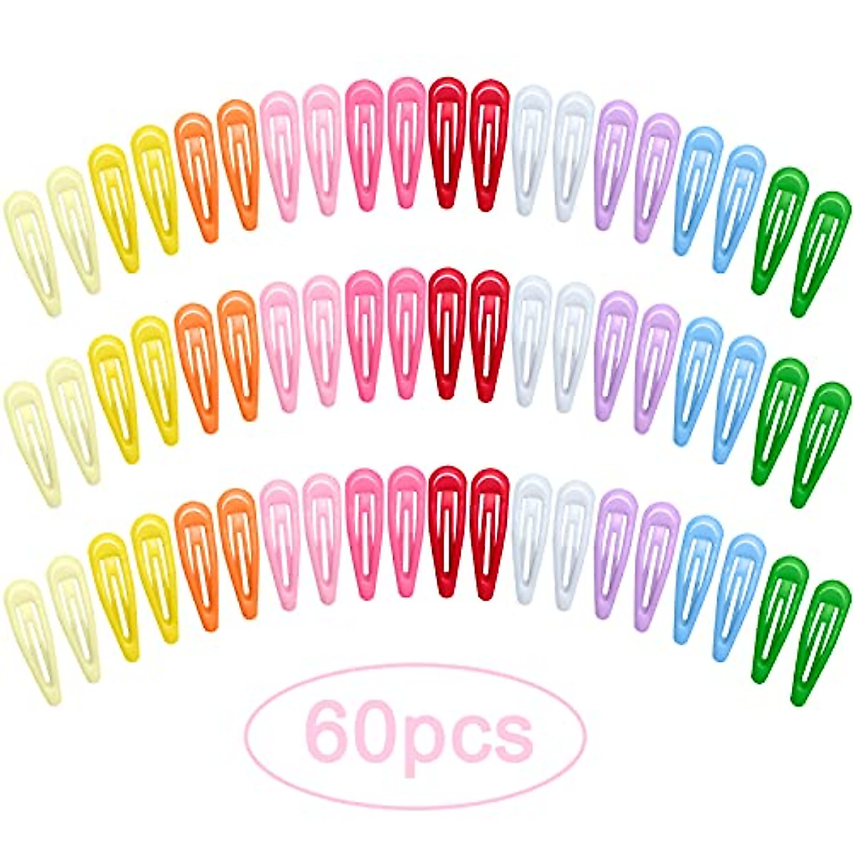 60Pcs Snap Hair Clips for Girls, Gingbiss 2 inch Silicone Coating Colorful Metal Hair Barrettes with Storage Case for Women Girls Kids, No Slip Hair Accessories for Hair, 10 Assorted Colors