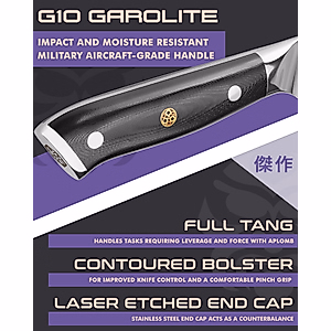 KESSAKU Meat Cleaver Butcher Knife - 7 inch - Damascus Dynasty Series - Heavy Duty - Razor Sharp - Forged 67-Layer Japanese AUS-10V High Carbon Stainless Steel - G10 Garolite Handle with Blade Guard