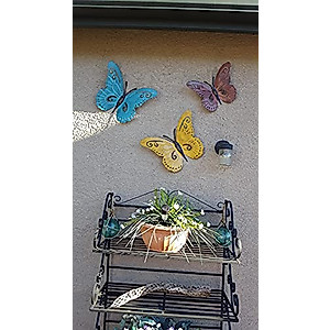 Superdream 3D Nature Inspired Metal Butterfly DIY Decorative Wall Art Trio Hang Indoors or Outdoors