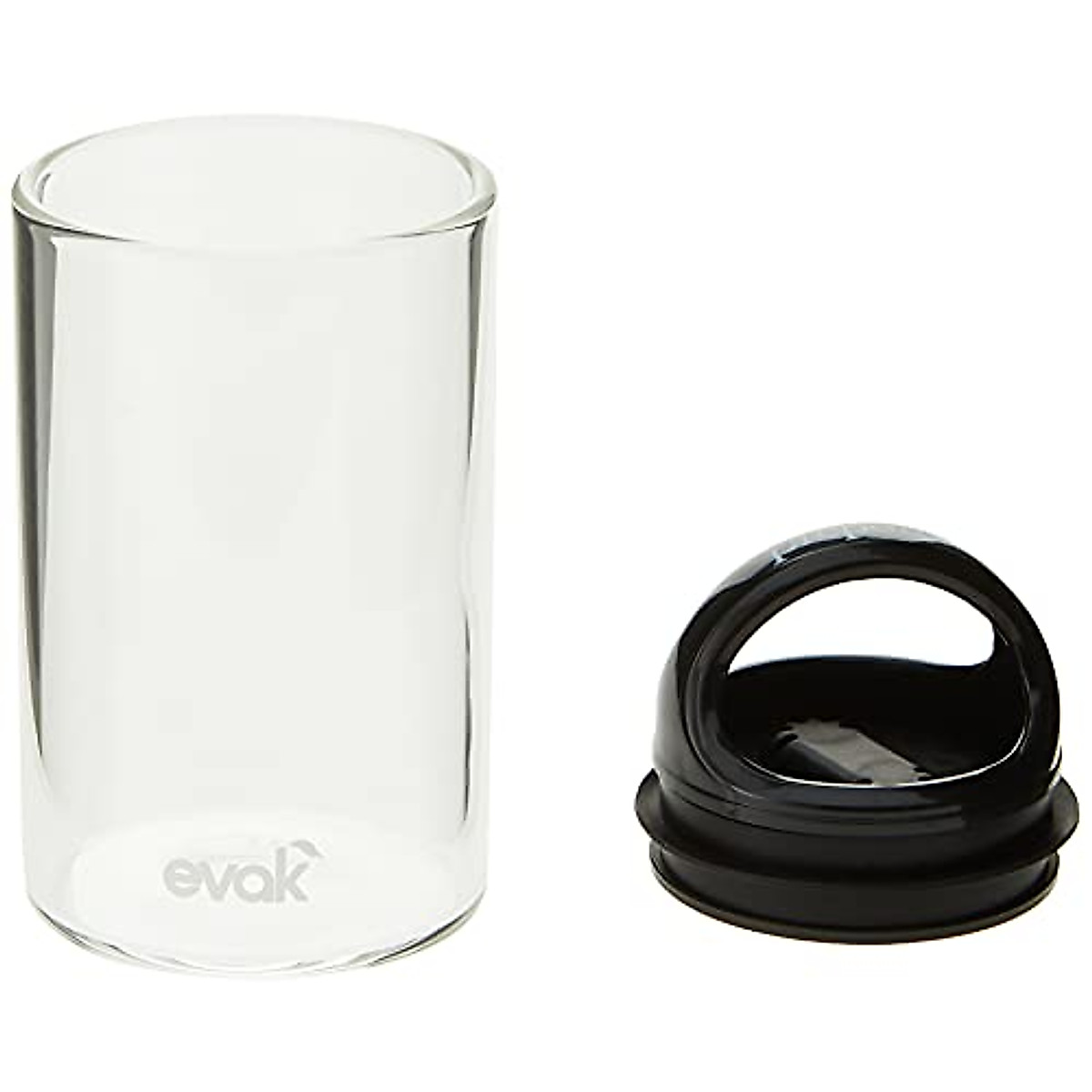 Prepara Evak Compact Glass Food Storage, 6 Ounce, Black