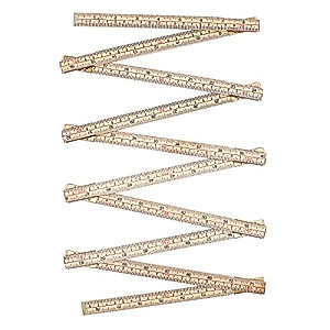 Jeemiter Wood Folding Rule, 6.5FT 2M Foldable Ruler with Inch and Metric Measurements for Carpenters