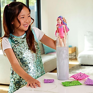 Barbie Color Reveal Fashion Doll & Accessories with 6 Surprises, Disco Star Series with Metallic Shine & Color-Change Bodice (Styles May Vary)