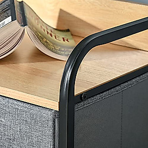 HOMCOM 7-Drawer Dresser, Fabric Chest of Drawers, 3-Tier Storage Organizer for Bedroom Entryway, Tower Unit with Steel Frame Wooden Top, Light Grey