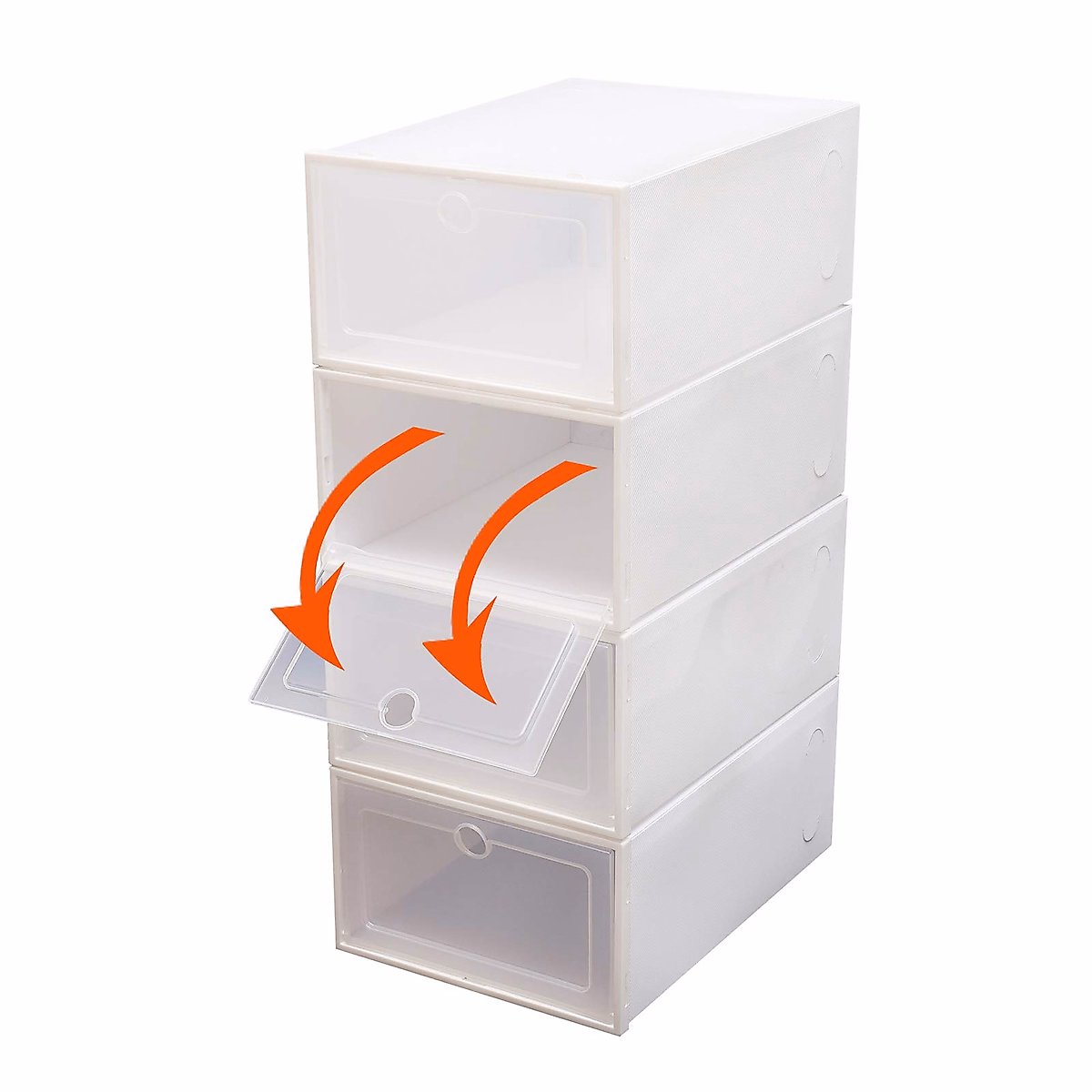 LiFuJunDong 20 Pcs Shoes Storage Organizer,White Plastic Stackable Shoe Organizer for Closet,Universal Shoe Storage Boxes for Men and Women (20 Pcs)