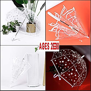 Baraida Kids Clear and Transparent Umbrella with an Easy Grip Handle, Dome Bubble Umbrella, Windproof for Kids Boys and Girls, Little Stars
