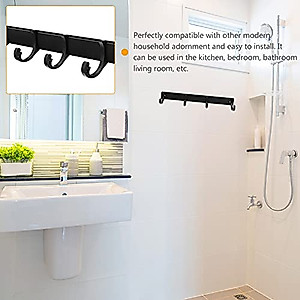 LIFKOME Coat Rack Wall Mounted Coat Hooks for Hanging Coats Heavy Duty Metal Hook Rack Rail with 6 Hooks Stainless Steel Metal Decorative Hook Rail Entryway Hanging Coat Rack Bathroom Kitchen