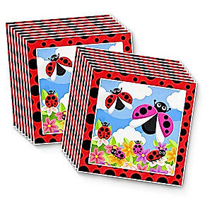 Little Lady Bug Birthday Party Supplies Set Plates Napkins Cups Tableware Kit for 16