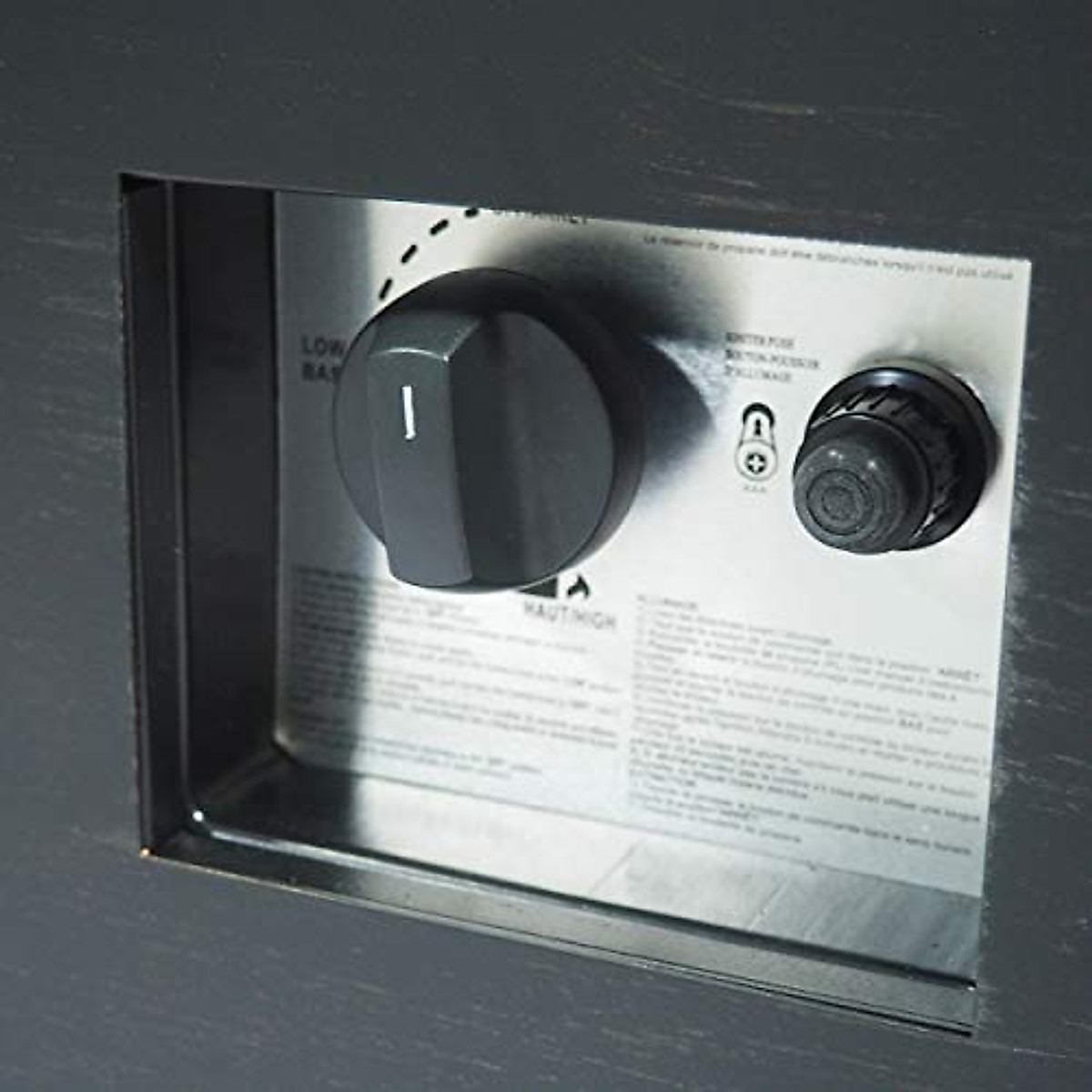 Sandy Outdoor Rectangular Fire Pit with Tank Holder, Brushed Brown