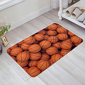 Front Door Mat Floor Mats for Home Decor, Basketball Memory Foam Runner Entryway Area Rug Non-Slip Absorbent Doormat Washable Rug, 18x30Inch Welcome Mats Carpet for Bedroom Decor Living Room Decor
