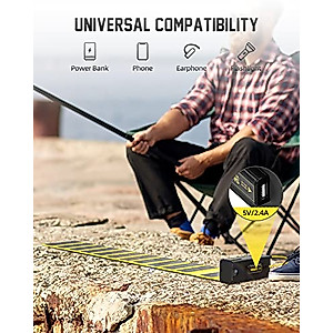 Shargeek Solar Panel Charger with USB Port, 12W IP54 Waterproof Portable and Foldable Hiking Camping Gear USB Solar Panel Compatible with iPhone, iPad, Samsung Galaxy, and More