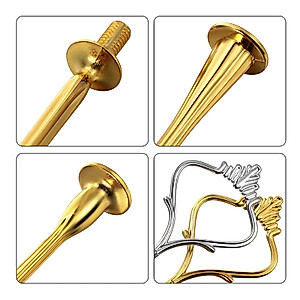 9 Set Cake Stand Hardware, Fittings for Cake Stand Mold Crown 3Tier Cake Stand Fittings Hardware Holder for Afternoon Tea Cake Dessert Fruit, Wedding and Party Tray Cupcake (Gold, Silver, Black)