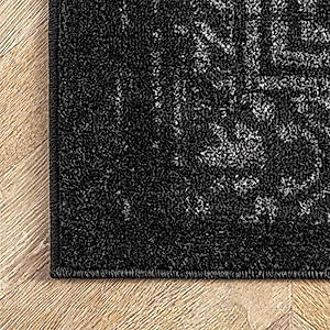 nuLOOM Arlena Vintage Runner Rug, 2' 6" x 6', Black