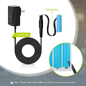 Lenink AC Power Supply Adapter for 3 AA Battery, AA Battery Replacement Adapter for LED Light, Decorations (Black)