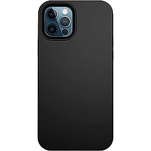 HTH iPhone 14 PRO Case, Premium Silicone and Ultra Slim Shockproof Protective, Sleek Design [Soft Anti-Scratch Microfiber Interior], 6.1 inch, Dark Black