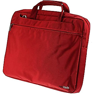 Navitech Red Sleek Water Resistant Travel Bag - Compatible with MYDASH 10.5" Dual Screen Portable DVD Player