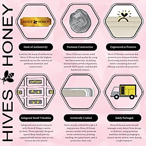 Hives and Honey Bailey Oval Standing Jewelry Armoire Cabinet, Jewelry Storage Organizer with Mirror Lid, Side Doors, 7 Drawers, Jewelry Chest, Jewelry Box for Necklaces, Earrings, Bracelets, Walnut