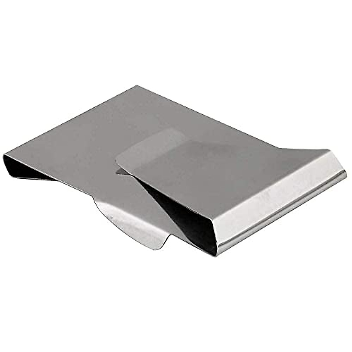 LEEMASING Slim Clip Double Sided Money Clip Credit Card Holder Wallet Stainless Steel For Husband Dad Wife (Silver)
