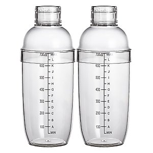 700cc / 24 oz Plastic Shaker Cocktail Drink Mixer Boba Tea Shaker,Professional Bar Tools Set (2)