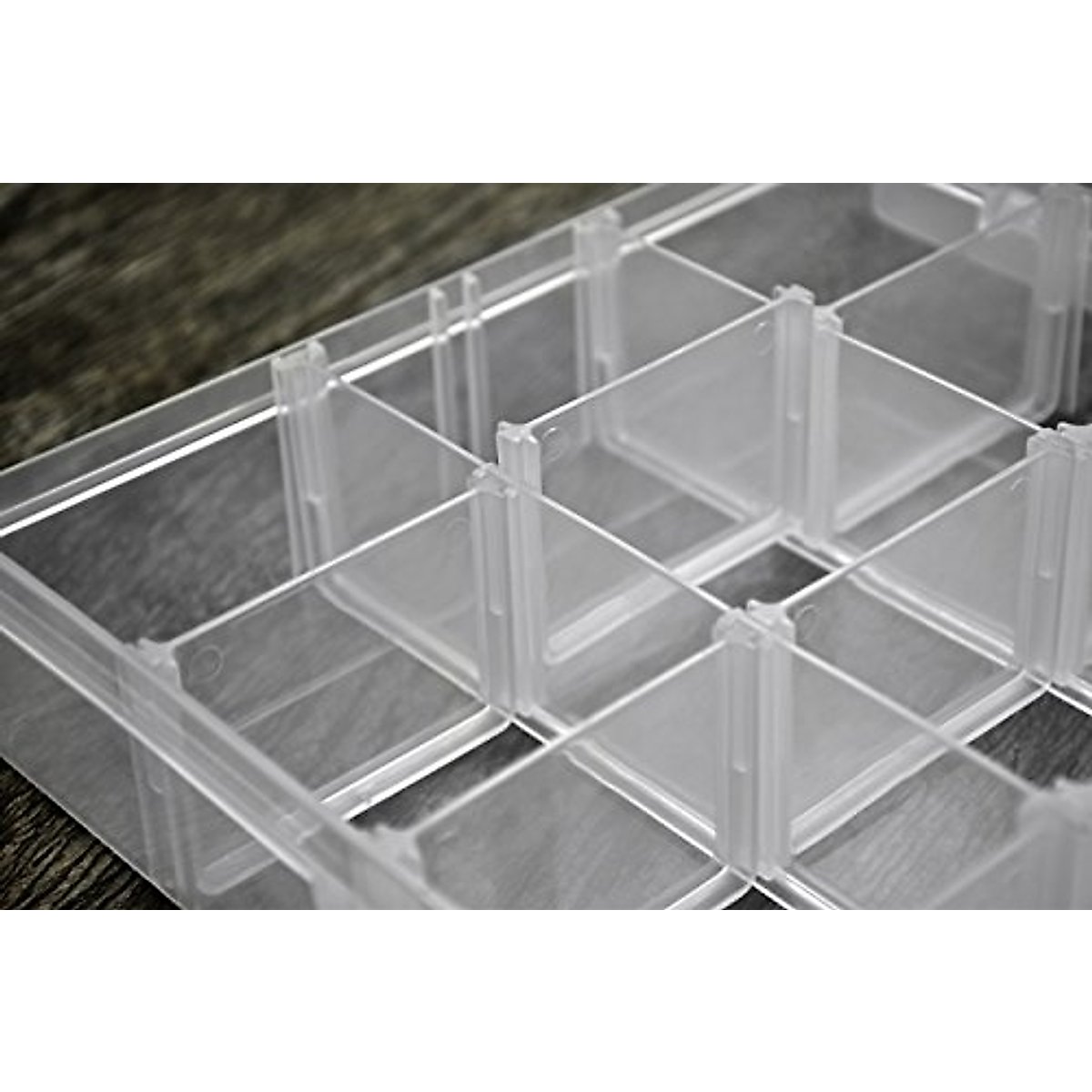 SE Large Plastic Translucent Storage Container with 18 Adjustable Sections - 87064DB