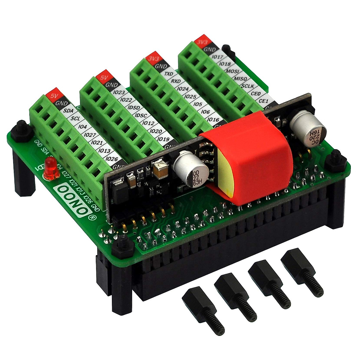 RPi PoE & Terminal Block GPIO Breakout Board Module for Raspberry Pi