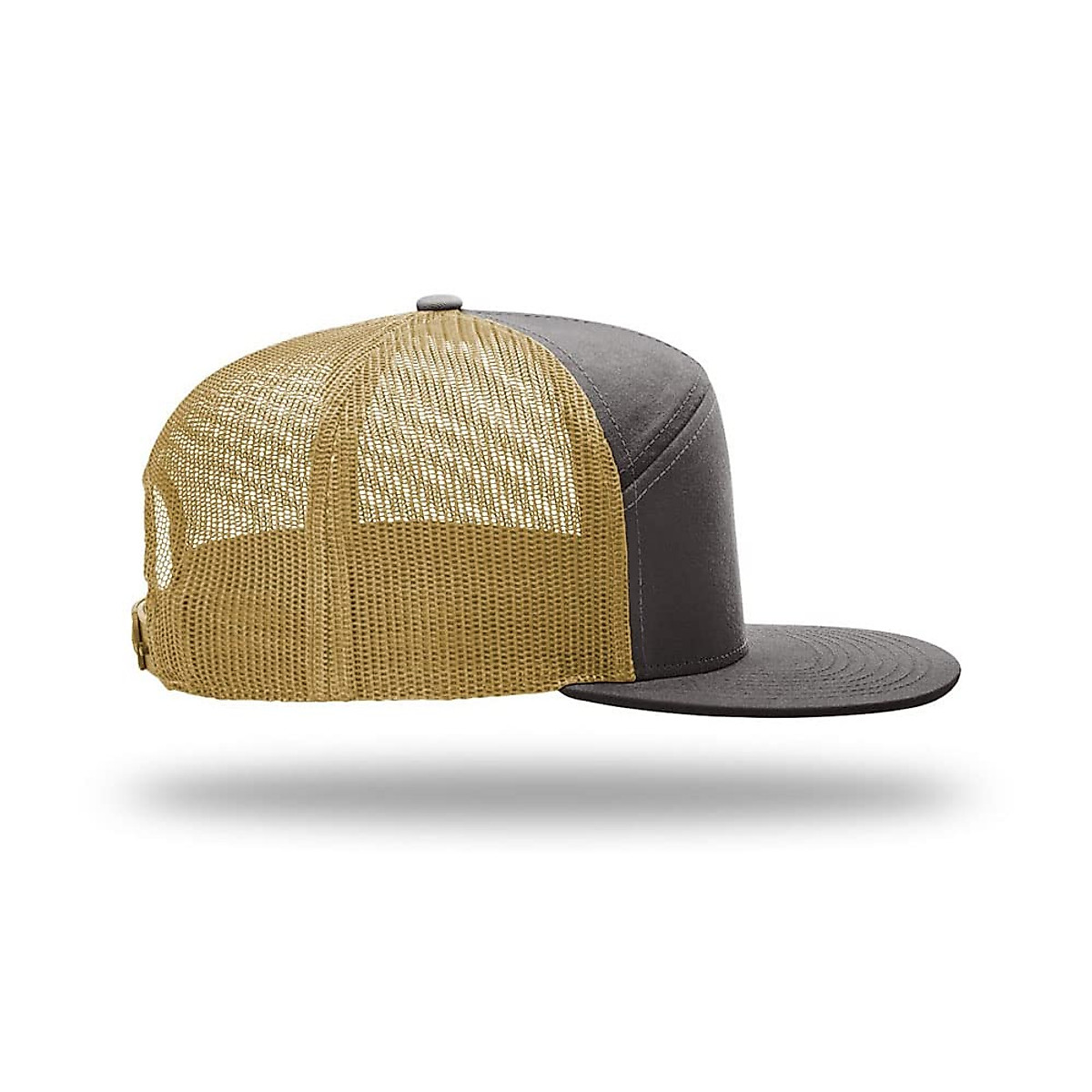 Richardson 168 Hi-Pro Trucker Snapback Cap Bundle with THP Hat & Clothing Brush (Charcoal/Old Gold)