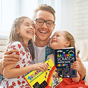 DEVRNEZ DIY Toys Rainbow Scratch Papers: Coloring Scratch Off Arts and Crafts for Kids 3-12 Year Old Girls Toys Magic Notebook with Pencils for Age 4-10 Boys Gift Toy Game Birthday Party Gifts