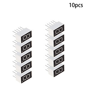 Bettomshin 10Pcs LED Digital Tube Common Anode 10 Pin 1 Bit 0.55 x 0.3 x 0.33 inch (LxWxH) 1.8" Red Display Digital 3161BS