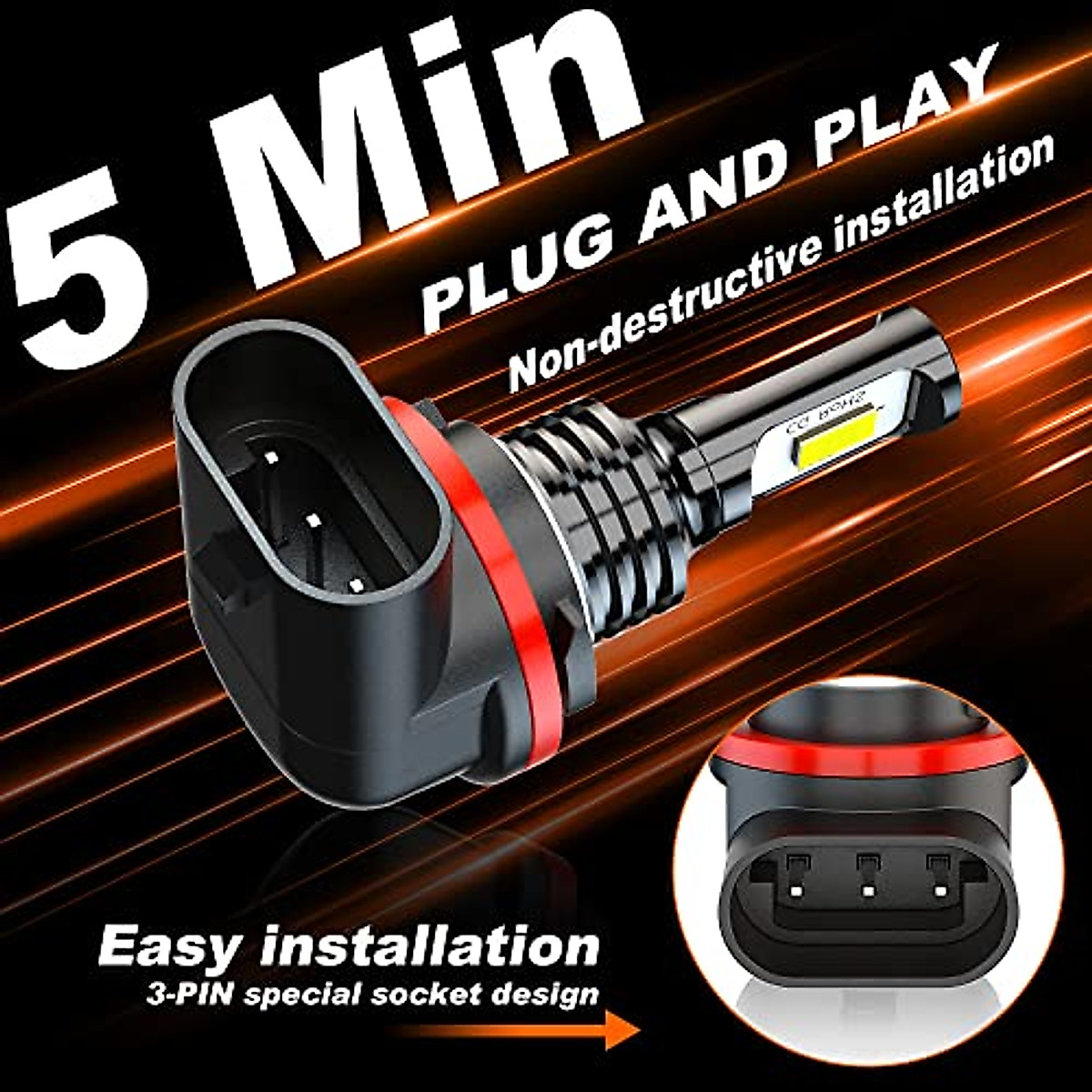 APLJZHZQ Replacement For 2014-2022 Honda Rancher TRX420 TRX500 LED Headlight Bulbs Accessories,34901-HR3-A21 LED Headlight Bulbs Combo,6000K Cool White,High Qulity Chips,Plug and Play,IP67,Pack of 2