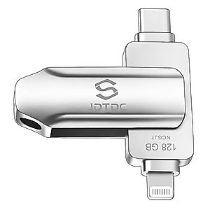 JSL JDTDC MFi Certified 128GB iPhone-16-Photo-Stick USB C & Lightning Flash Drive for iPhone 16/15/14/13/12 Thumb-Drive-for-iPad-Memory External-Storage-Android-Photo-Backup iPhone-Photo-Tansfer-Stick