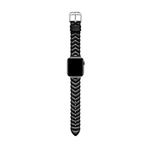 Ted Baker Black Chevron Leather Strap for Apple Watch® (Model: BKS38F110B0)