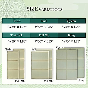 FULI Japanese Tatami Mattress, Igusa Mat (100% Japanese Rush Grass) Folds in Three, Made in Japan (Natural, Twin XL)