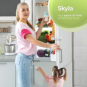 Babyproofing Strap Locks (12-Pack) by Skyla Homes - No Tools or Screws Needed, Wipes for Pre-Install Treatment Included (Degreasing Application Area) - Multipurpose Cabinet Locks for Child Safety